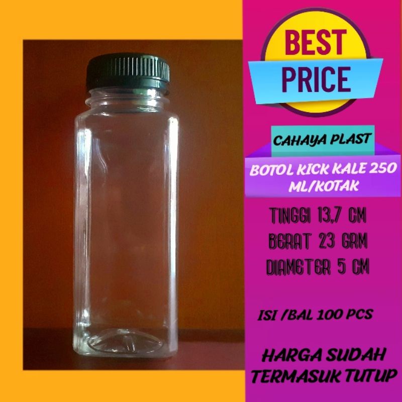 Jual Botol Kale 250Ml Kotak-Botol Plastik 250Ml-Botol Kick 250Ml Tebal-Per 100 50 25 Pcs Free ...