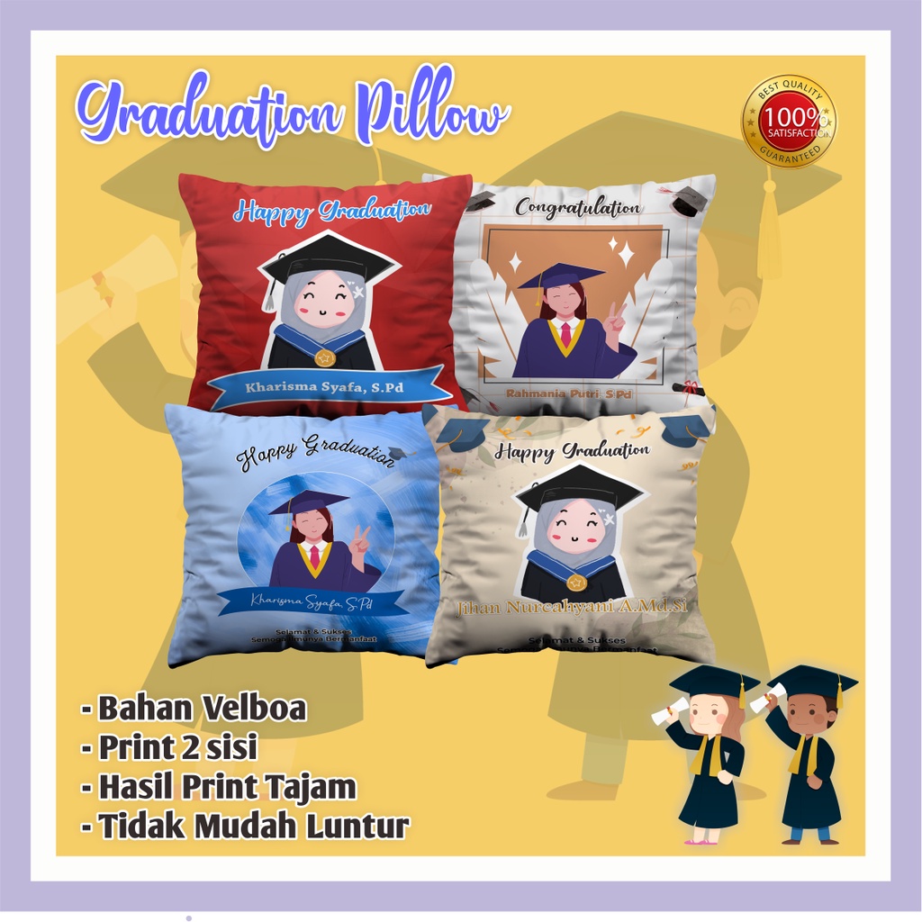 Jual KADO WISUDA BANTAL CUSTOM - BANTAL 2 SISI PRINT BOLAK BALIK ...