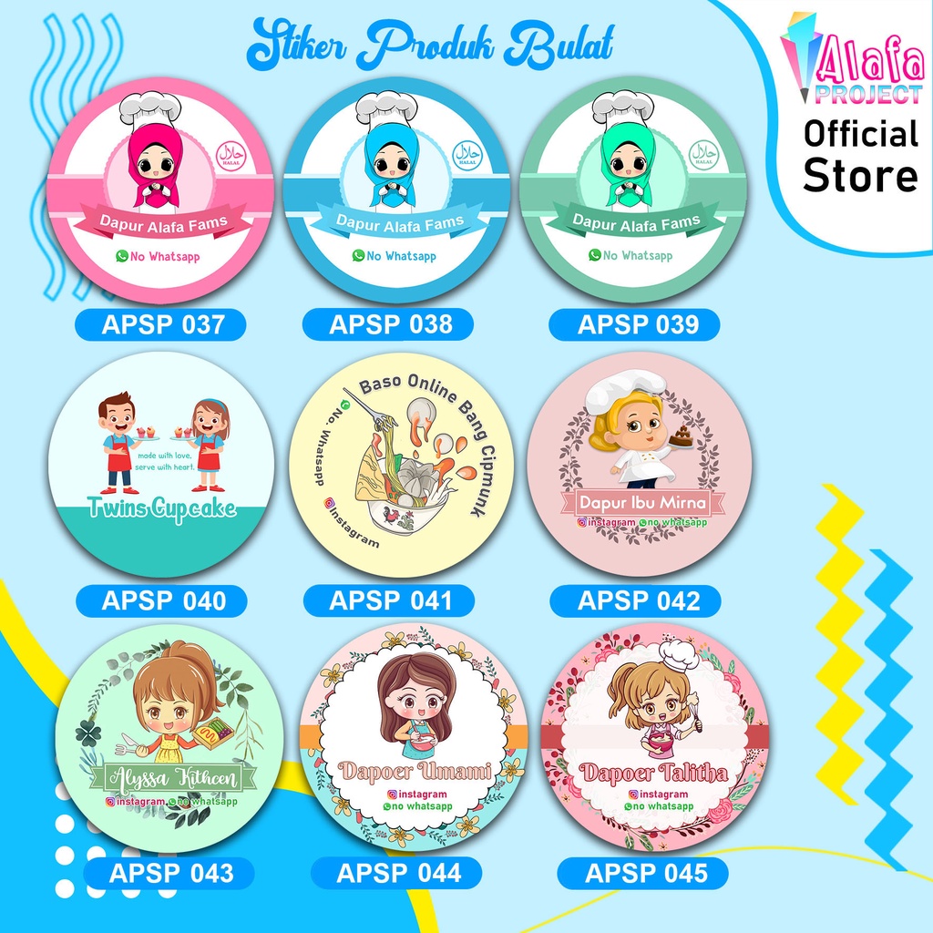 Jual Alafaproject 037-045 Stiker Kemasan Produk Bulat | Stiker Label ...
