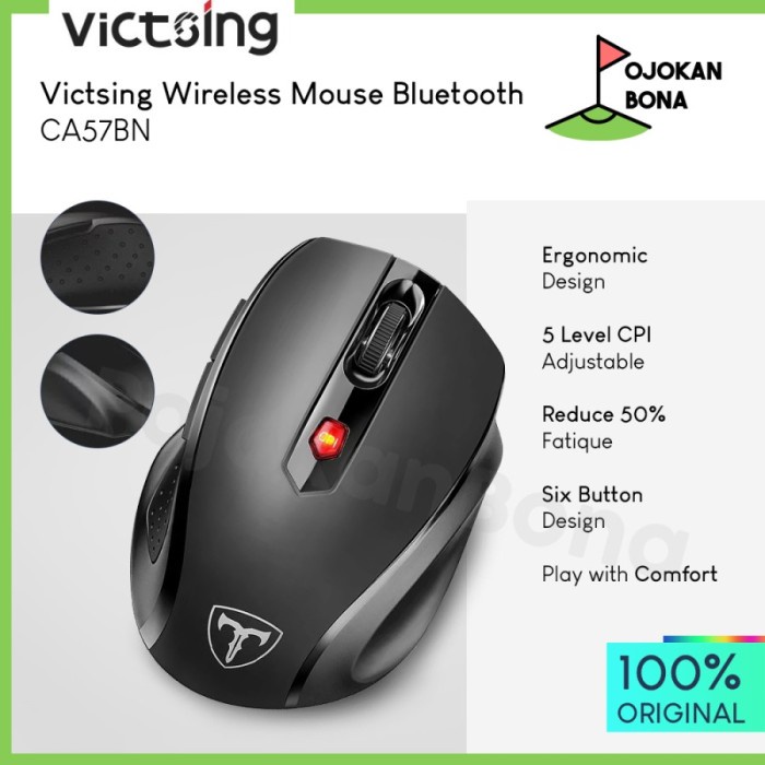 Jual READY Victsing Wireless Mouse USB Dongle 2.4Ghz CA57BN Black ...