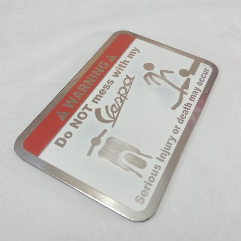 Jual Emblem warning do not mess with my vespa | Shopee Indonesia
