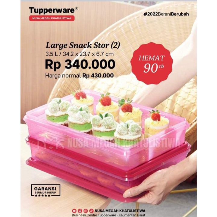 Jual TUPPERWARE LARGE SNACK STOR (2) 3,5L - WADAH PENYIMPANAN MAKANAN ...
