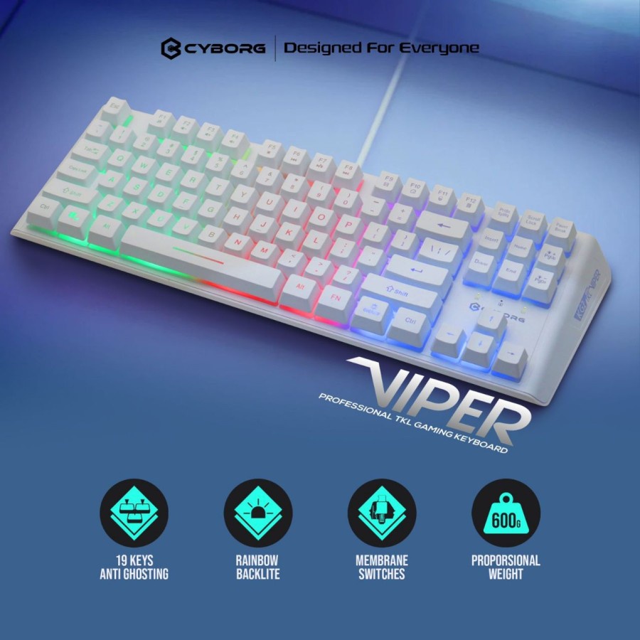 Jual Cyborg Keyboard Gaming KG2 (Viper) TKL | Shopee Indonesia