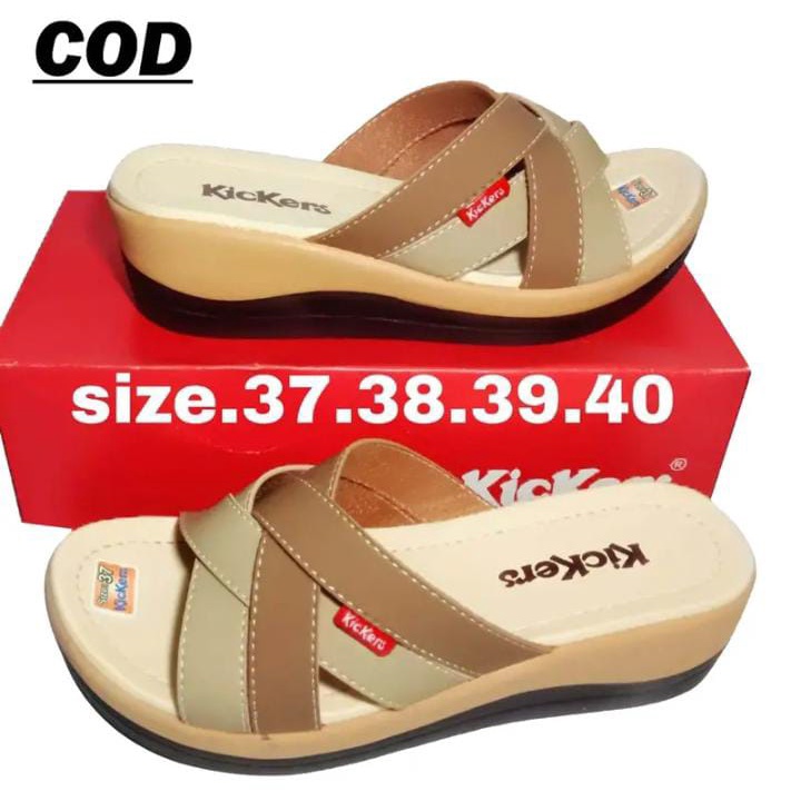 Jual Sandal Wedges Wanita Kickers Kekinian Sendal Wanita Wedges Terbaru ...