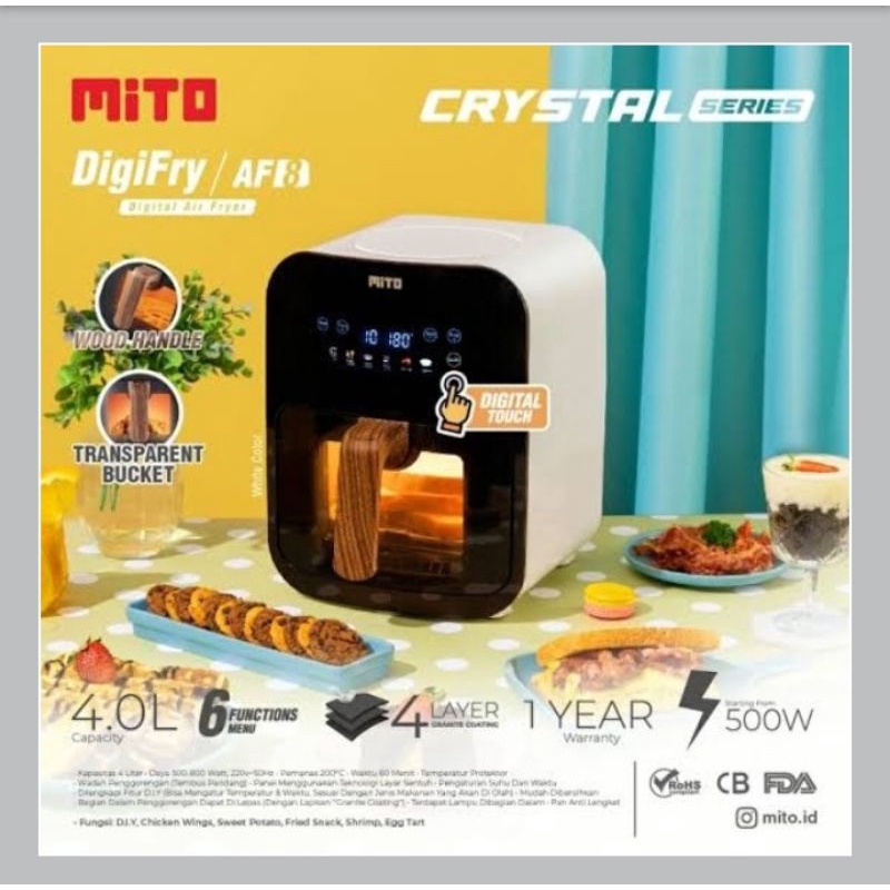 Jual Air Fryer Mito Af 8 Transparan Low Watt Airfryer Mitochiba Af8