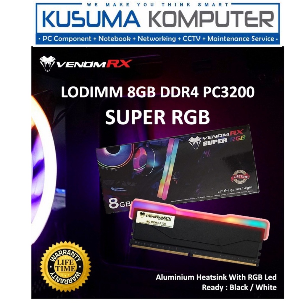 Jual Venomrx Ram long dimm 8GB 1x8 RGB longdimm 3200MHz 3200 DDR4 ...