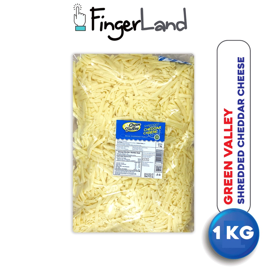 Jual GREEN VALLEY Shredded Cheddar Cheese 1 KG Keju Cheddar Parut ...