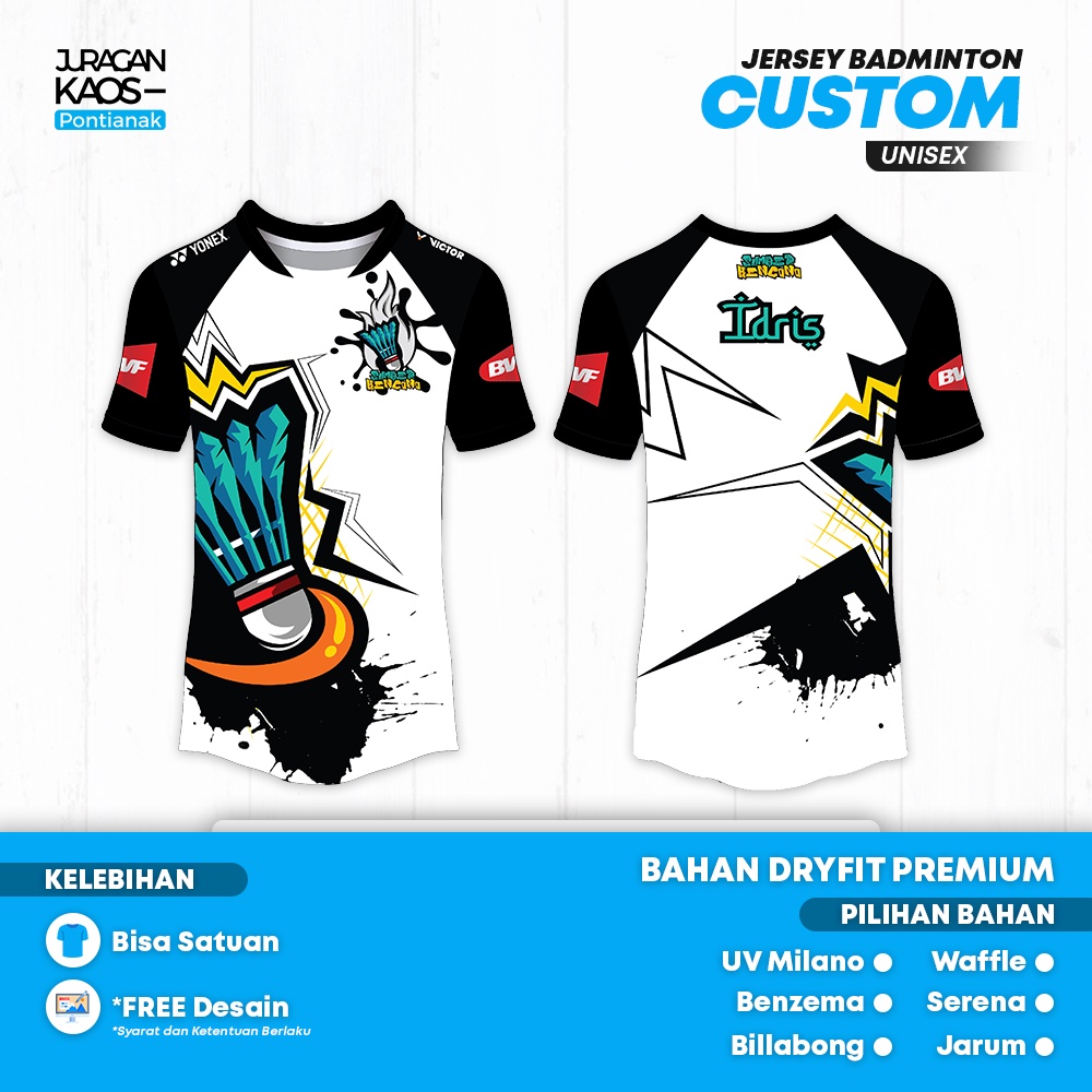 Jual JERSEY BADMINTON PREMIUM DESAIN KEREN | Shopee Indonesia