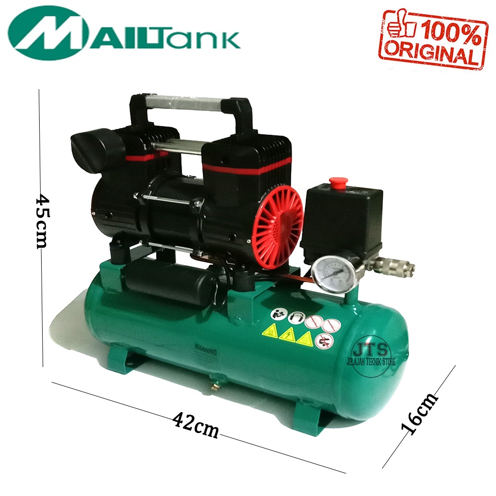 Jual MAILTANK Mesin Compressor Oiless Tanpa Oli Silent SH347G Kompresor ...