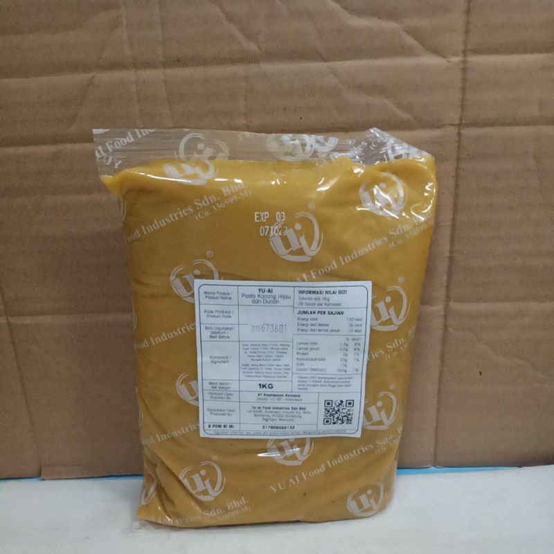Jual YU-AI Mung Bean Paste Pasta Kacang Hijau dan Durian 1 kg | Shopee ...