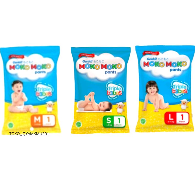 Jual GENKI MOKO MOKO PANTS PEMPES BABY Renceng (6pcs) | Shopee Indonesia