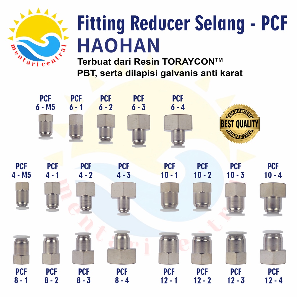 Jual PCF Sambungan Pneumatic Fitting Lurus 10 / 12 / 8 / 6mm BSP 1 / 8 ...