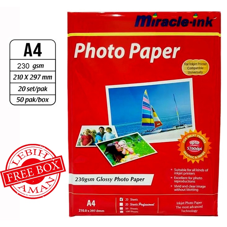Jual Miracle Glossy Photo Paper 230gsm | Shopee Indonesia