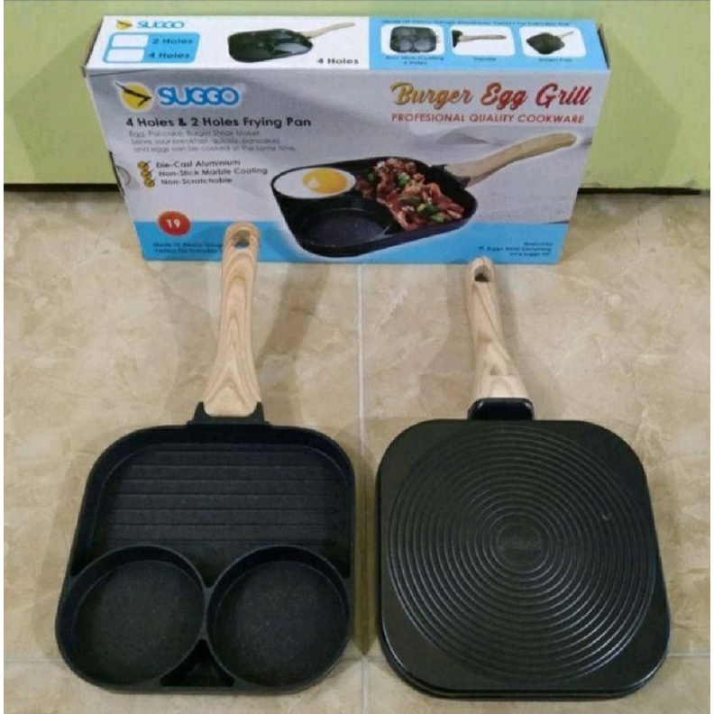 Jual Cetakan Telur Burger 2 lubang dan 4 lubang/Egg Burger Pan Suggo ...