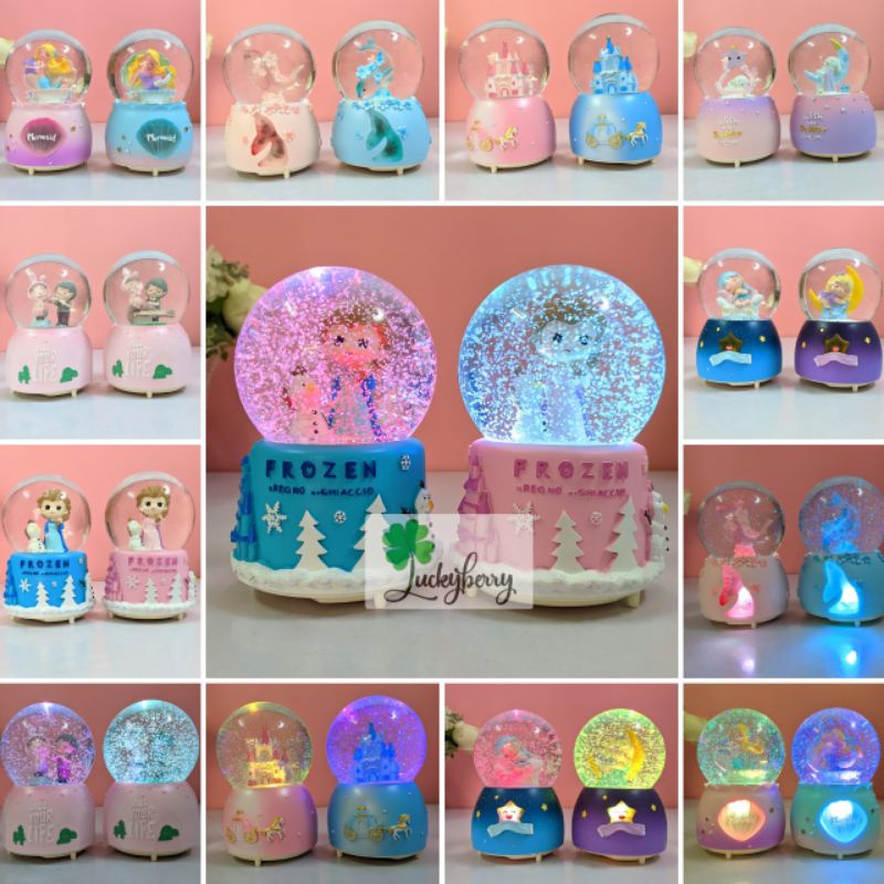 Jual Snowball /Pajangan Bola Kaca Music Box FROZEN XL (100) + Lampu ...