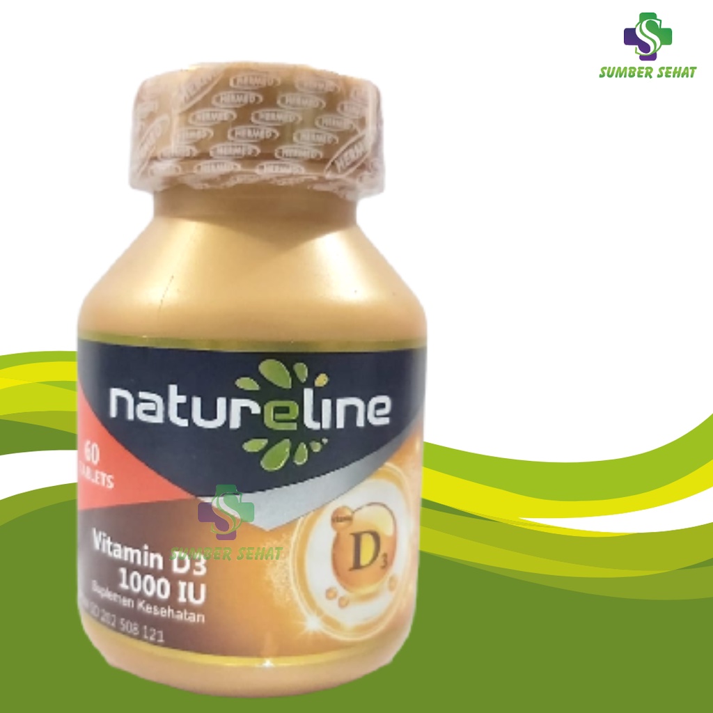 Jual NATURELINE VITAMIN D3 1000 IU BOTOL 60 TABLET | Shopee Indonesia