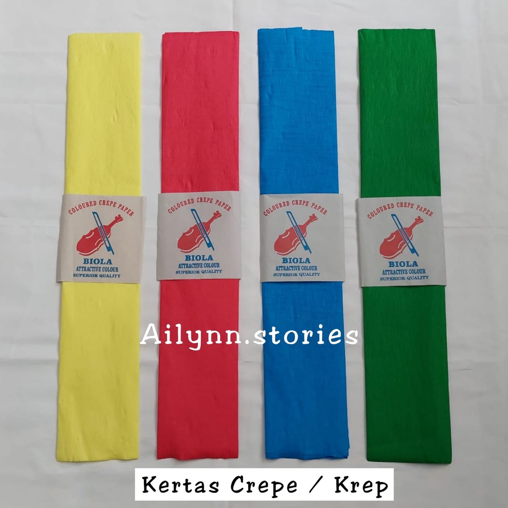 Jual Kertas Krep / Kraft / Crepe Biola (60 x 120cm) / mini (3cm x 120cm ...
