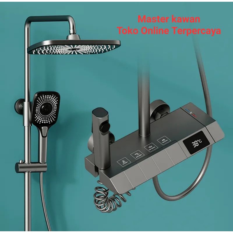 Jual Shower Tiang Column PIANO DIGITAL BLACK /Shower Tiang DIGITAL ABU ...
