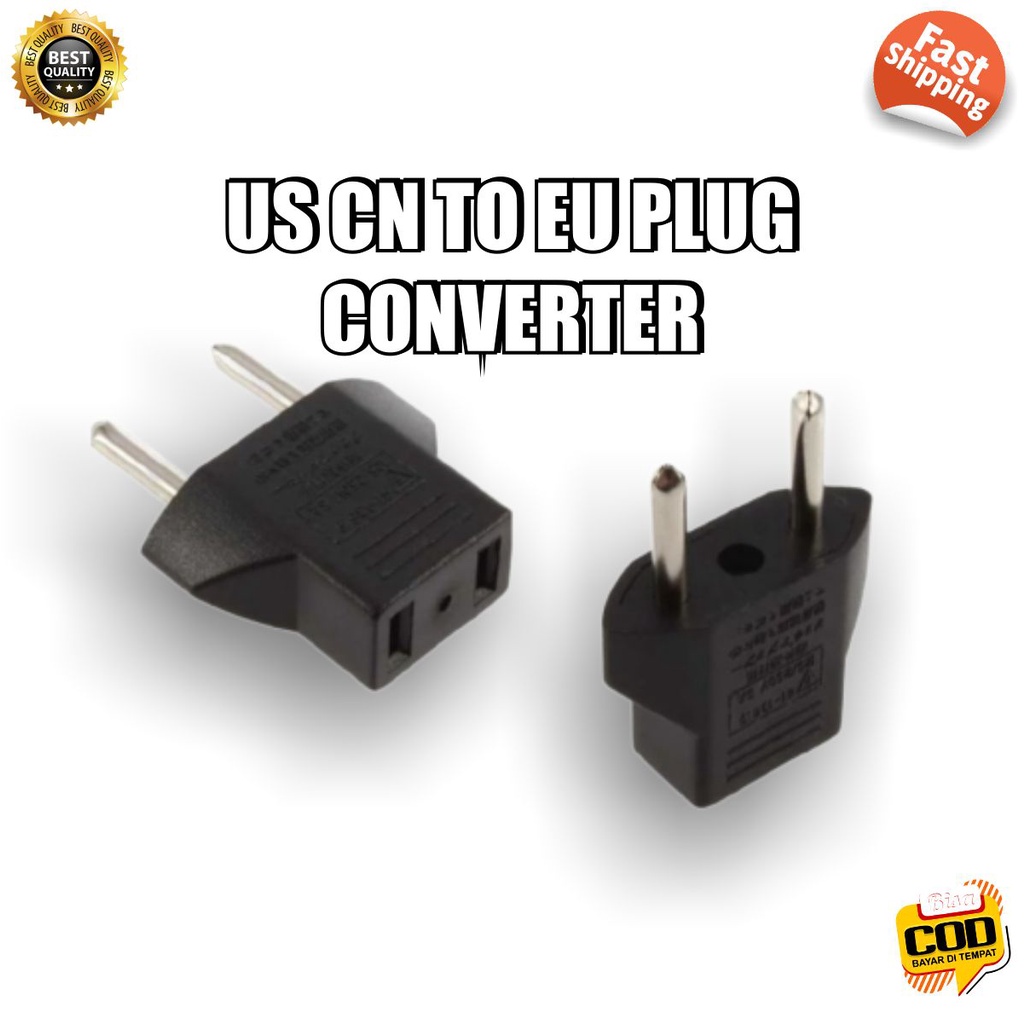 Jual Adaptor Listrik US CN to EU Adapter Colokan Sambungan Plug ...