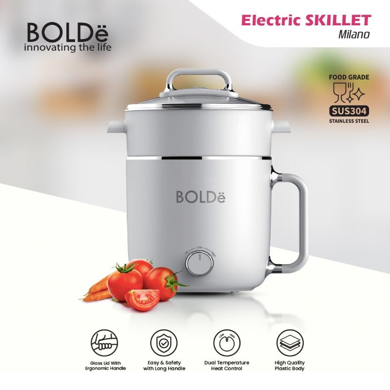 Jual BOLDE ELECTRIC SKILLET 4IN + STEAMER MILANO | Shopee Indonesia
