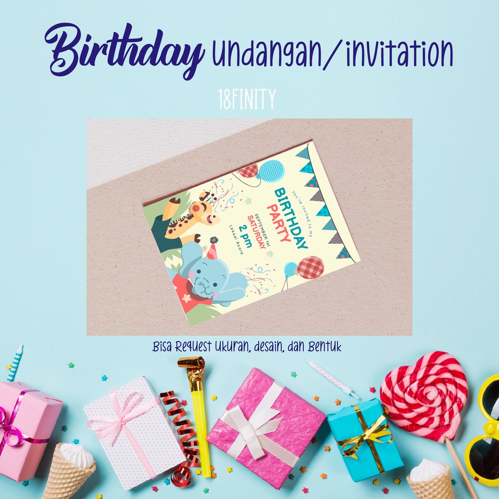 Jual UNDANGAN ULTAH / ULANG TAHUN / BIRTHDAY ANAK / KARTU CUSTOM / FREE ...