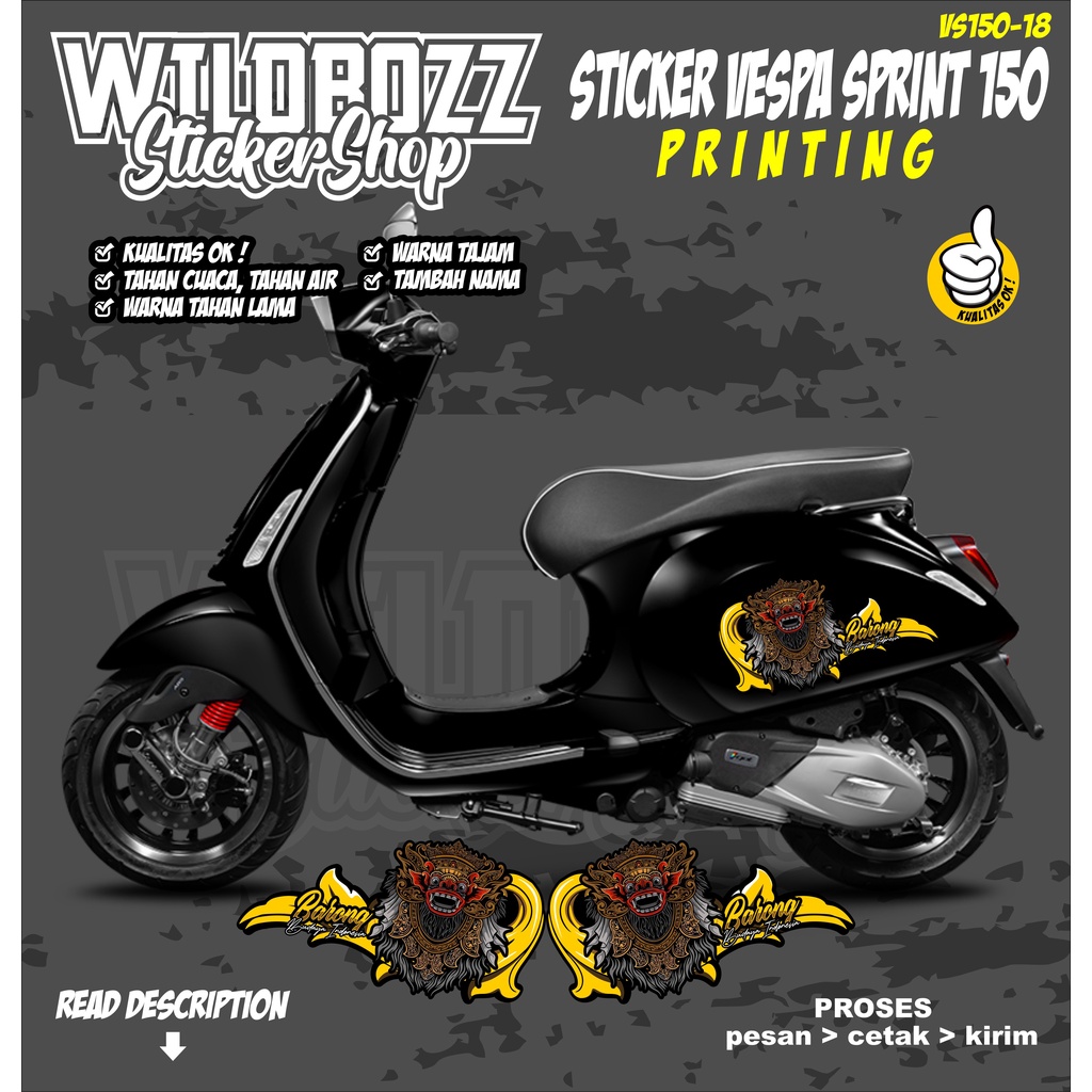 Jual sticker vespa sprint 150 printing BARONG (vs150-18) wildbozz ...