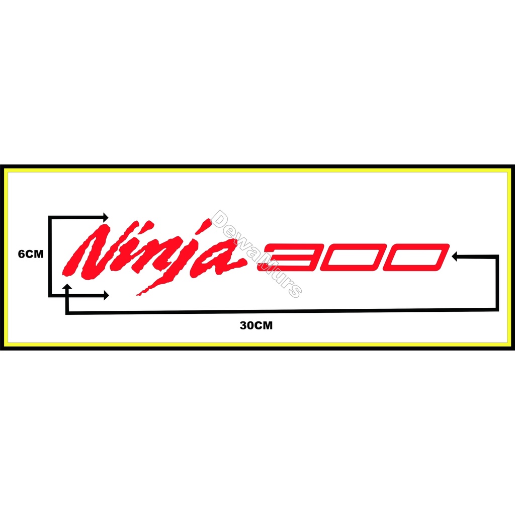 Jual Sticker Cutting Tulisan NINJA 300 Buat Tangki Motor Sepasang ...