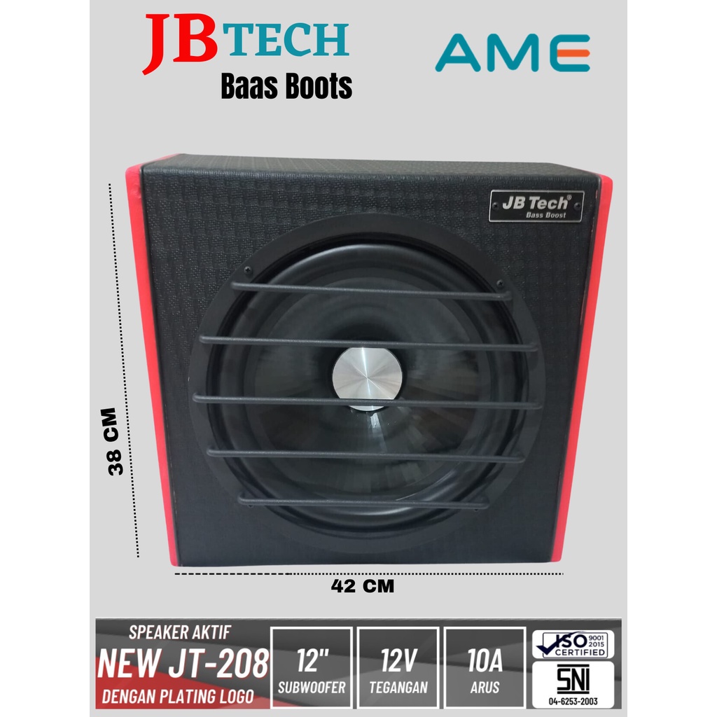 Jual Subwoofer Aktif JB-Tech JT-208 BassTube Kotak Bass Box Mobil Aktif ...