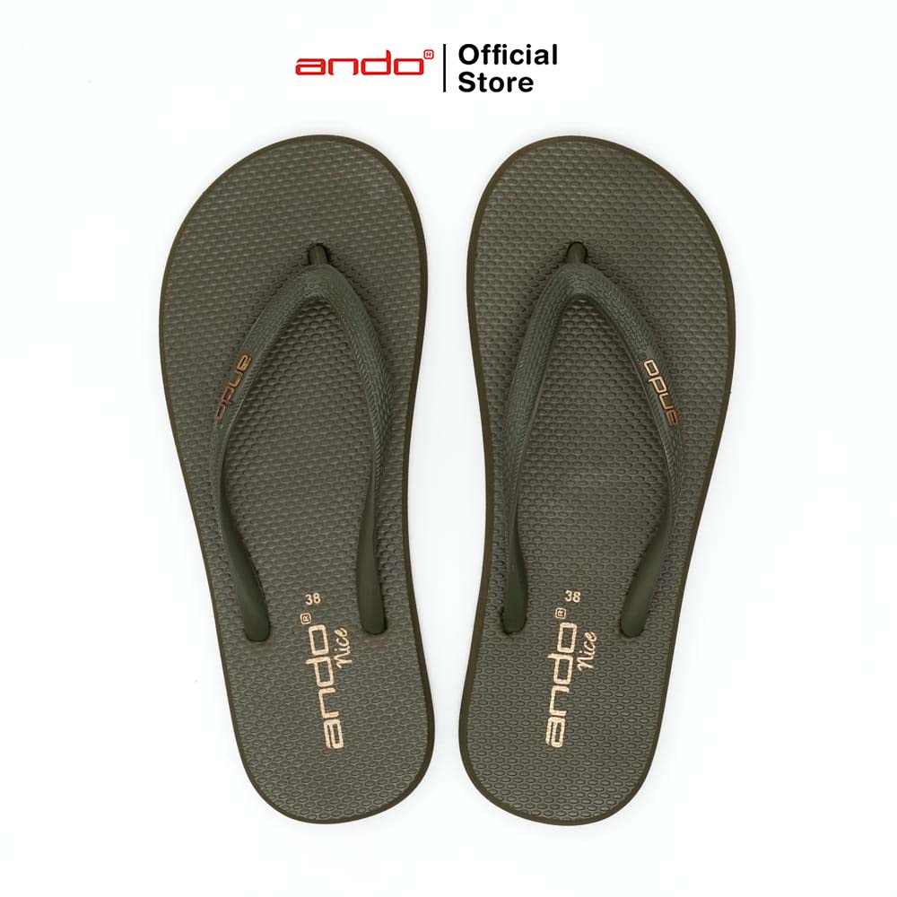 Jual Ando Official Sandal Jepit Nice Premium Wanita Dewasa - Olive/Emas ...