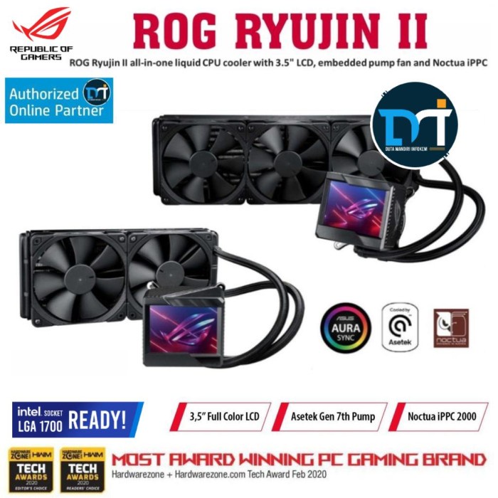 Jual Cooler Asus Rog Ryujin Ii 240 I 360 - Aio Liquid Cpu Cooler ...