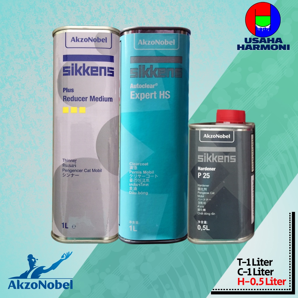 Jual Clear Sikken + Hardener + Thinner | Ukuran : 1 L | Shopee Indonesia