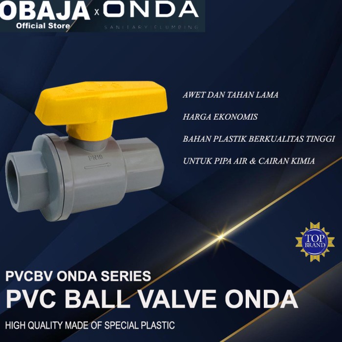 Jual Onda Ball Valve PVCBV 1" / Stop Kran PVC Polos Tanpa Drat 1" Onda | Shopee Indonesia