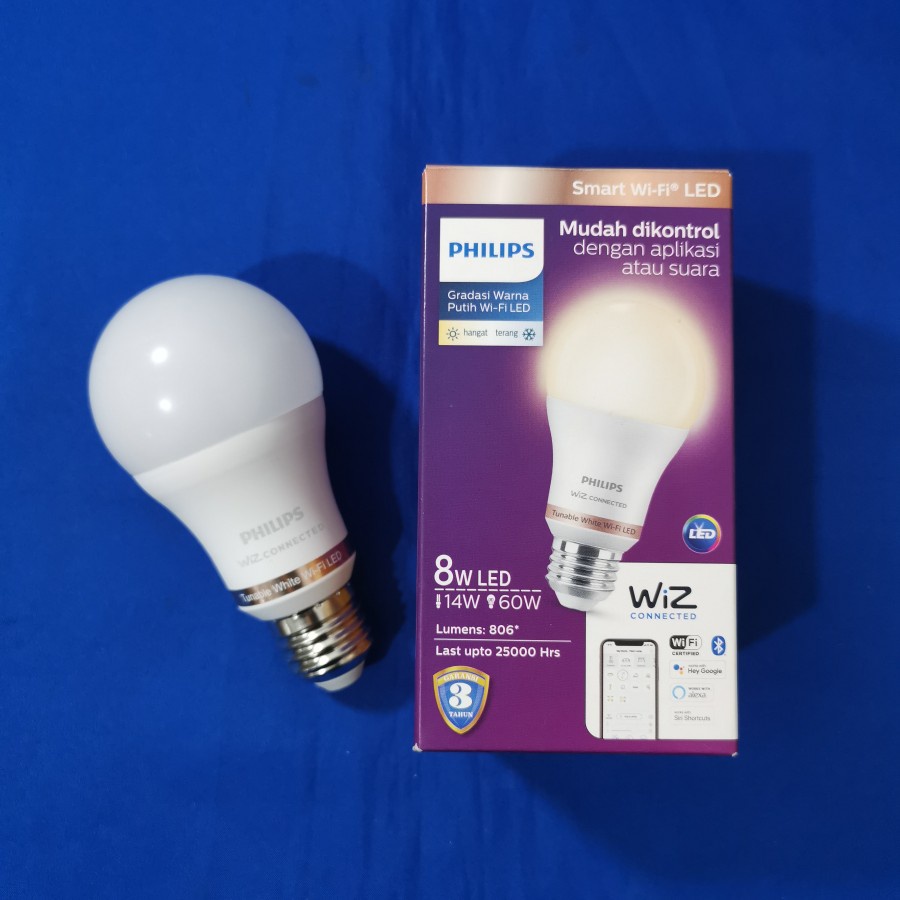 Jual Lampu Philips Smart WiFI LED 8 Watt WiZ Bluetooth Tunable White | Shopee Indonesia