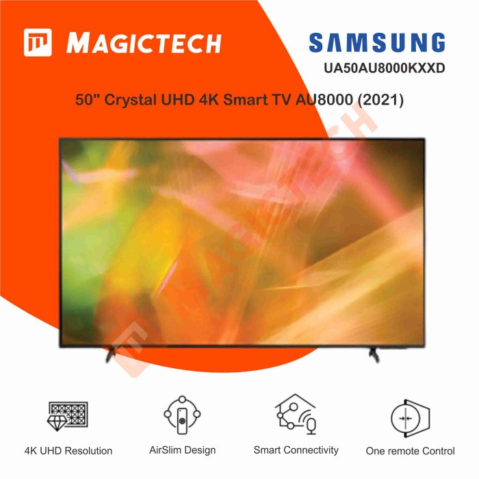 Jual TV SAMSUNG 50 INCH 50" UA50AU8000 / 50AU8000 / AU8000 SMART TV 4K UHD | Shopee Indonesia