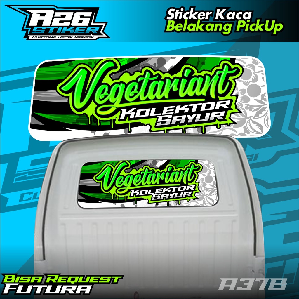 Jual Stiker Decal Kaca Belakang Tembus Pandang Custom VEGETARIANT all ...