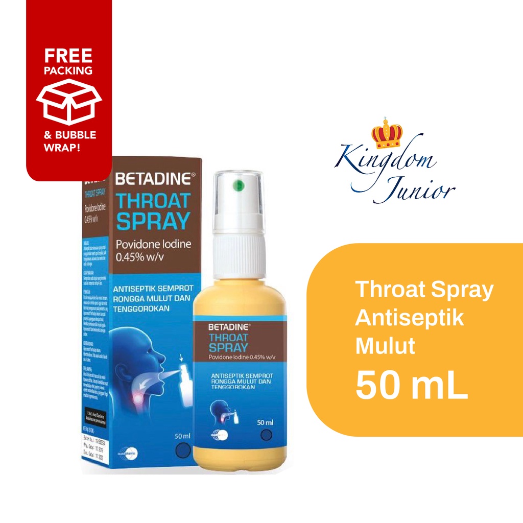 Jual obat semprot tenggorokan / betadine throat spray 50 ml ...