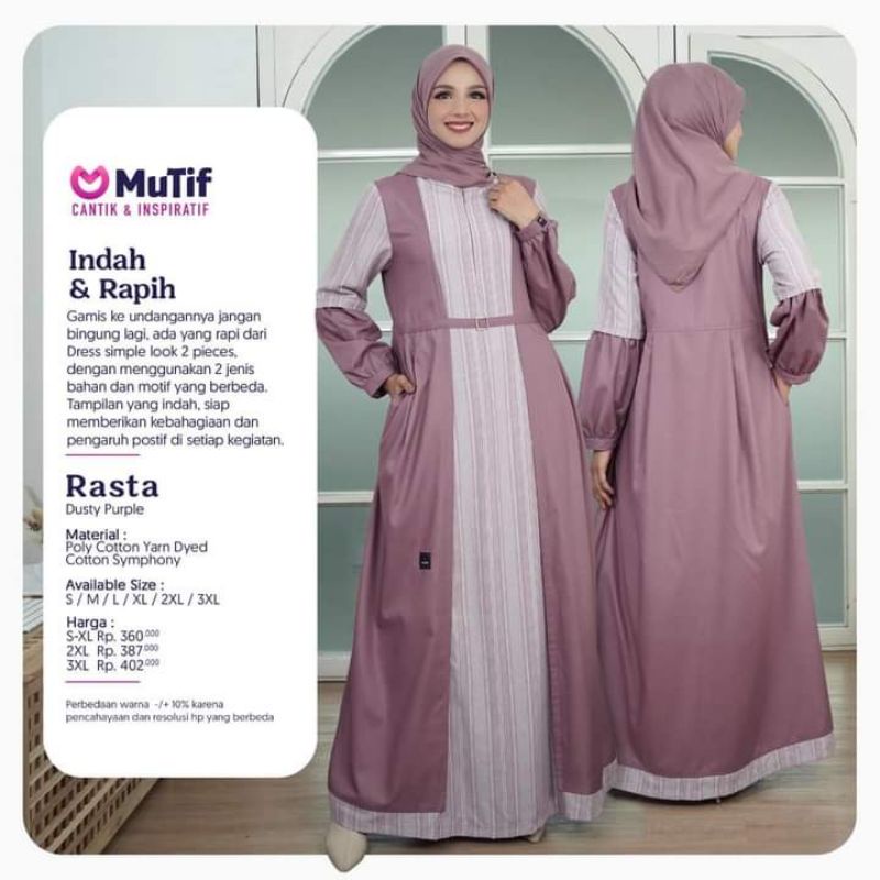 Jual GAMIS MUTIF RASTA DUSTY PURPLE | Shopee Indonesia