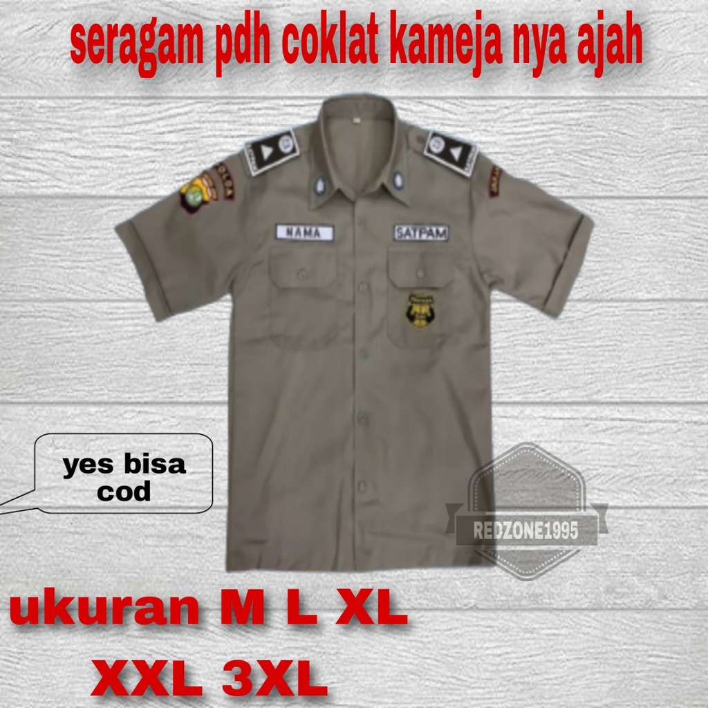 Jual Baju Seragam PDH Security Satpam Model Terbaru Coklat Krem Cream / Pakaian Pria / Setelan ...