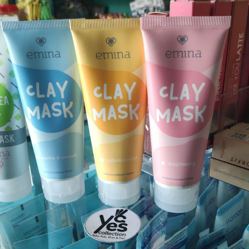 Jual Emina Clay Mask 60ml Masker Wajah Scrub non skrab Pink Brightening ...
