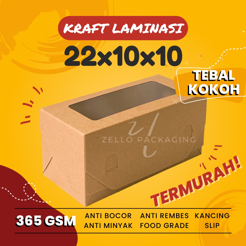 Jual Kotak Roti Bakar Bomboloni Dus Donat Roti Box Kraft Coklat Jendela ...