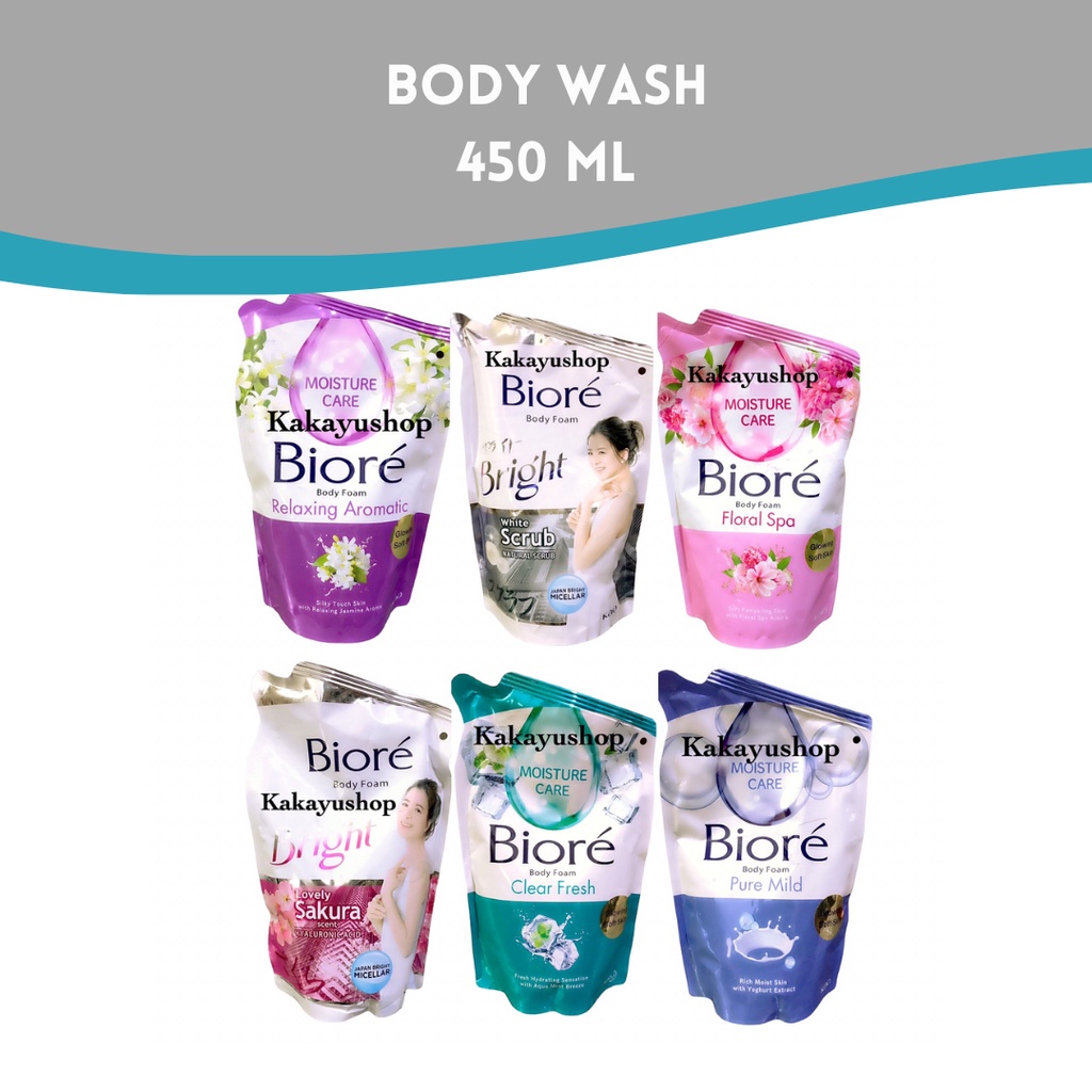 Jual BIORE Body Foam (Sabun Cair Refill) 400ML - Body Wash | Shopee Indonesia