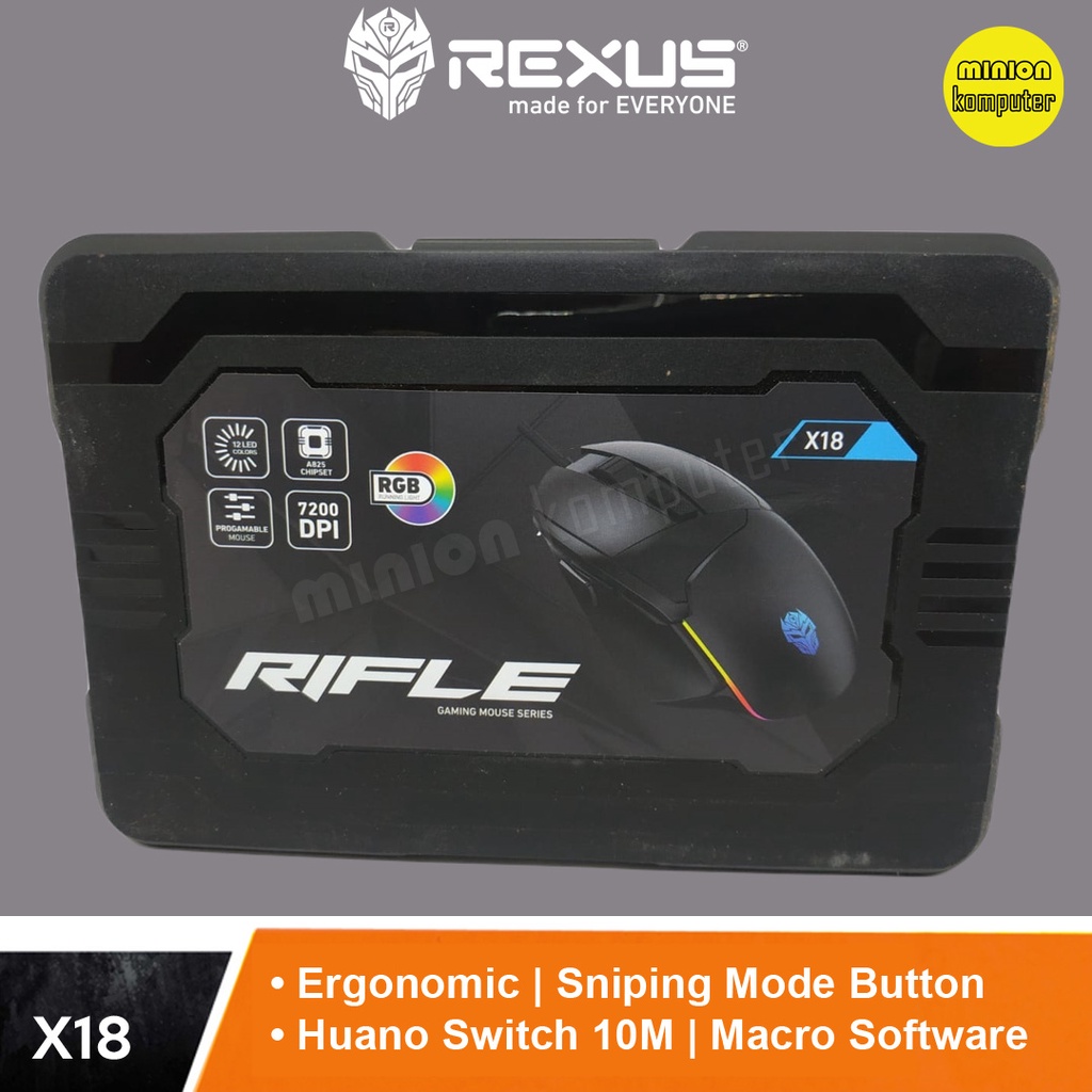 Jual Rexus Xierra X18 RIFLE Ergonomic Wired Gaming Mouse | Shopee Indonesia