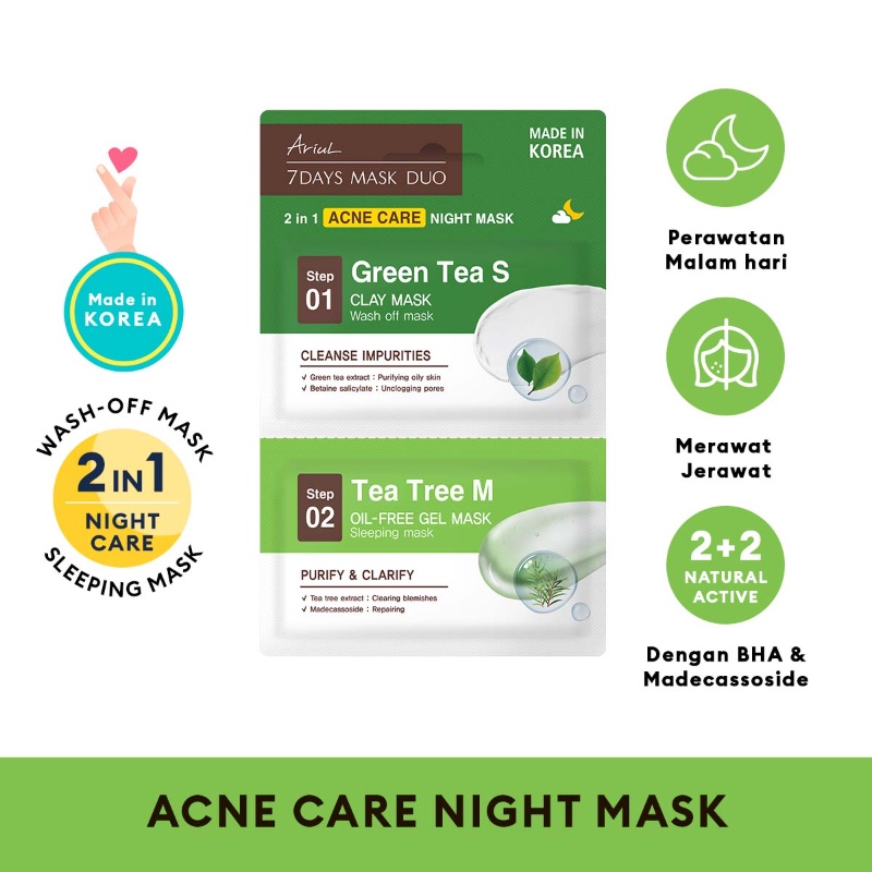 Jual Ariul 7days night mask duo 2 in 1 acne care 10ml | Shopee Indonesia