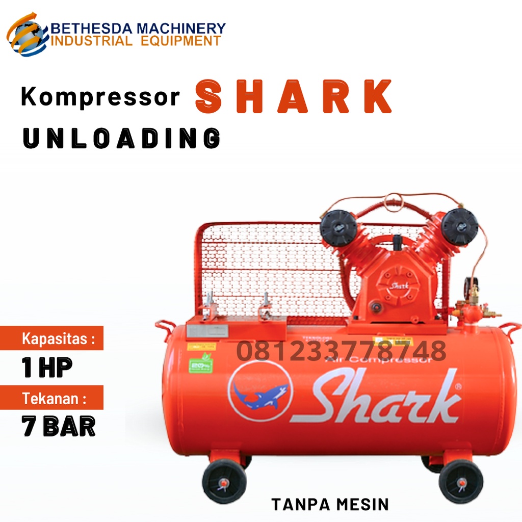 Jual Kompresor Angin 1 PK / 1 Hp Kompresor kosongan / Kompresor 7 BAR ...