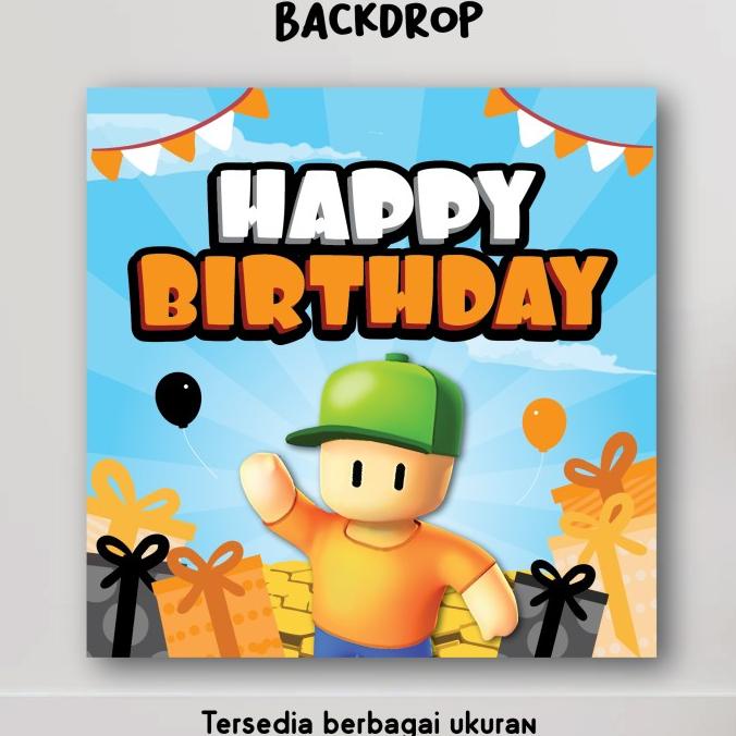 Jual BACKDROP STUMBLE GUYS HAPPY BIRTHDAY DEKORASI ULTAH HIASAN ULANG ...
