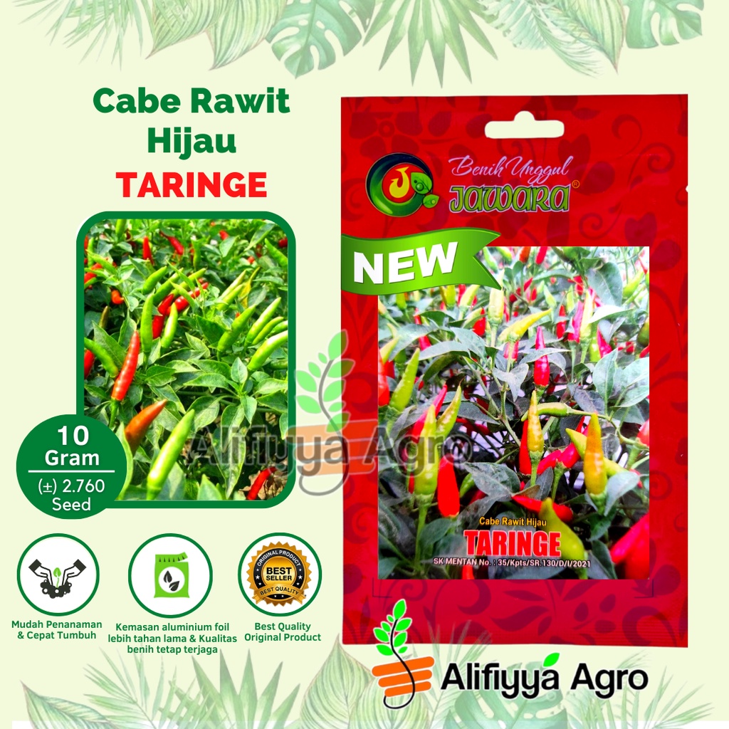 Jual BENIH CABE RAWIT TARINGE JAWARA ISI 10 GRAM ( +/- 2760 benih ...