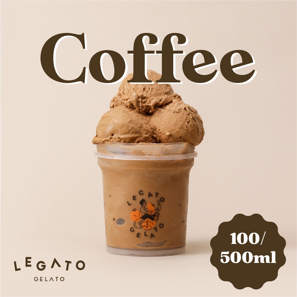Jual LEGATO GELATO - Coffee Pint 500 mL Cup 100 mL Ice Cream Gelato ...