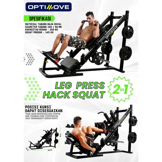Jual Alat Fitness LEG PRESS PLUS HACK SQUAT USAFIT | Shopee Indonesia