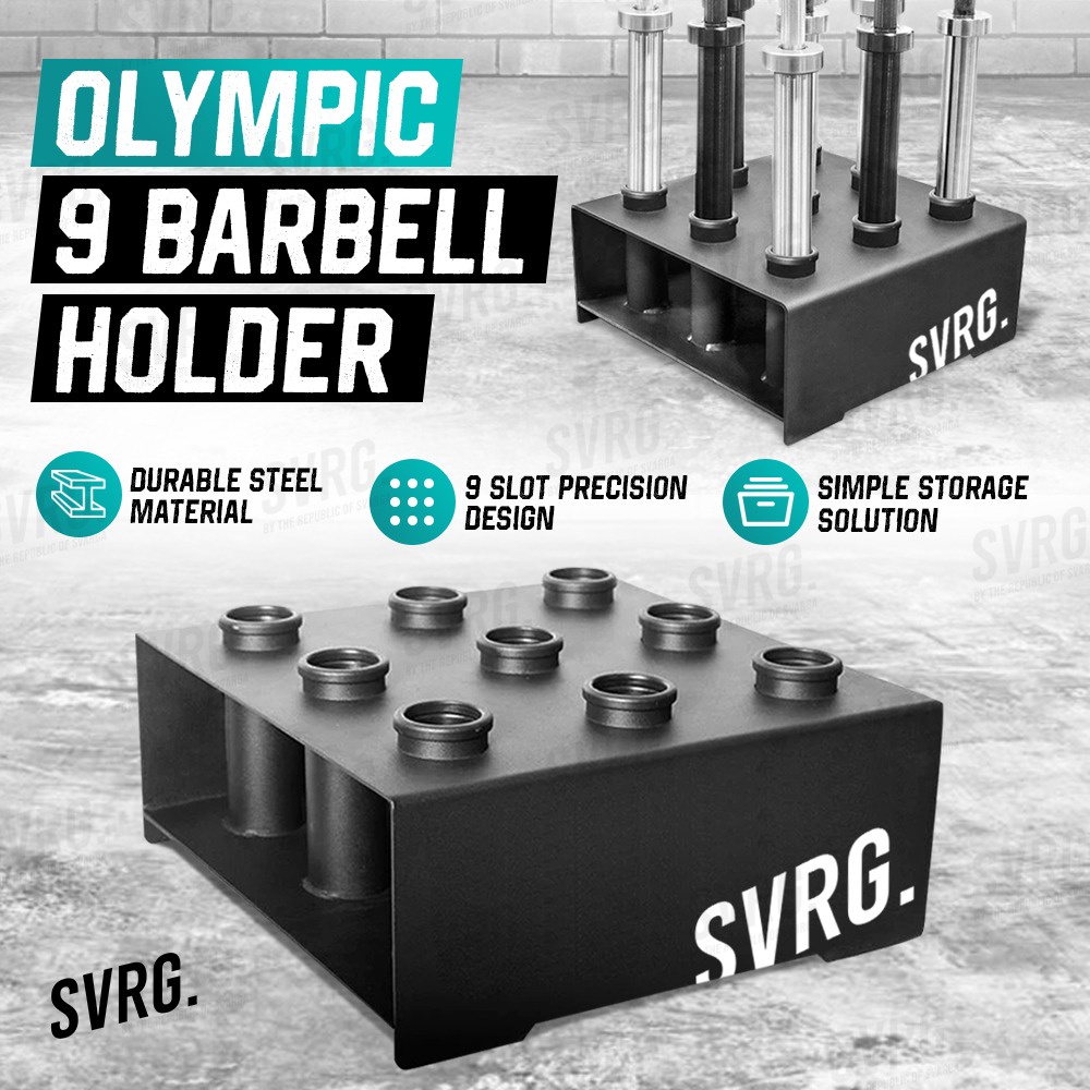 Jual SVRG Olympic Barbell Bar Holder Stand - Barbel Rak - Bars rack ...