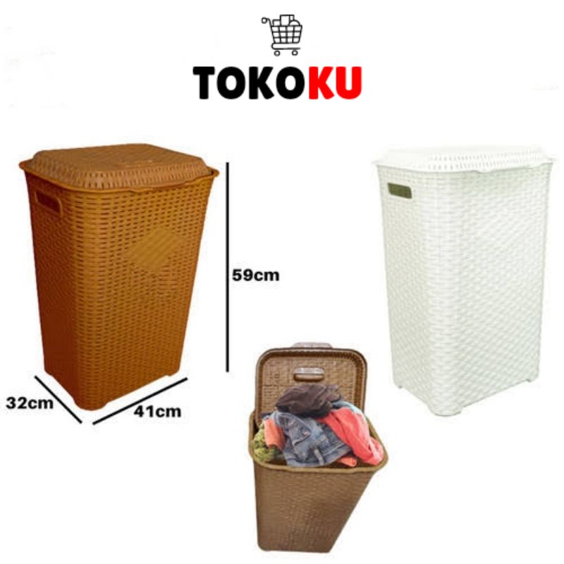 Jual KERANJANG PAKAIAN BAJU KOTOR MOTIF ROTAN LAUNDRY BASKET BESAR ...